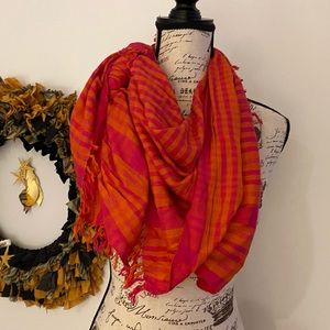 Accessories | Orange And Fuchsia Square Scarf 41x41 | Poshmark